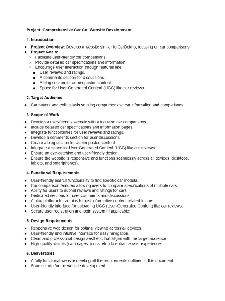 Cardekho PRD (1) | PDF | Usability | Websites