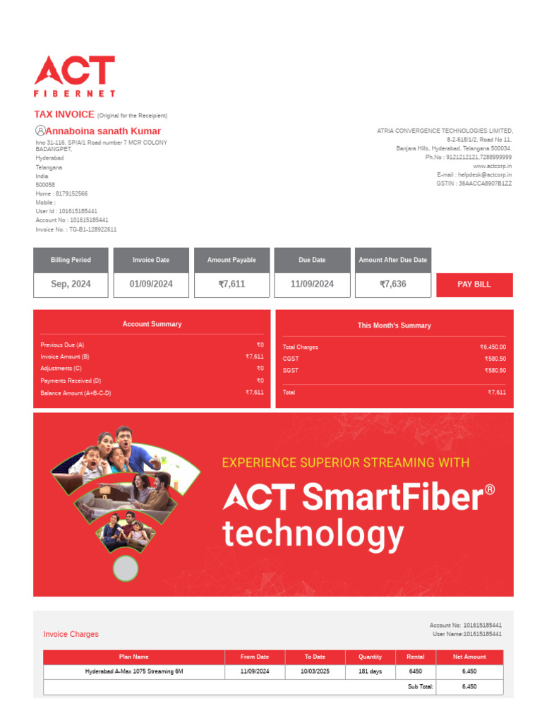 Atria Convergence Tax Invoice September 2024 | PDF | Taxes | Invoice