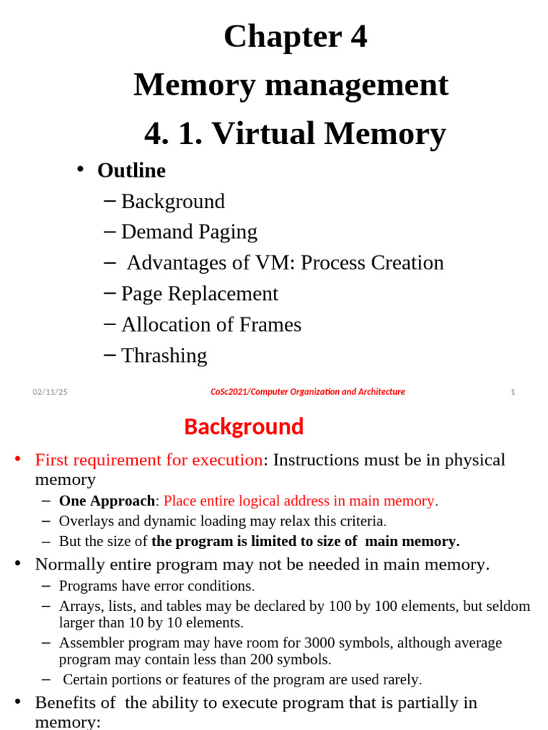 chapter 4_ Virtual memory | PDF | Process (Computing) | Computer Data Storage