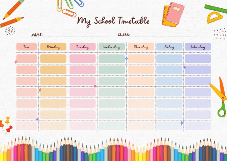 School Timetable Template | PDF
