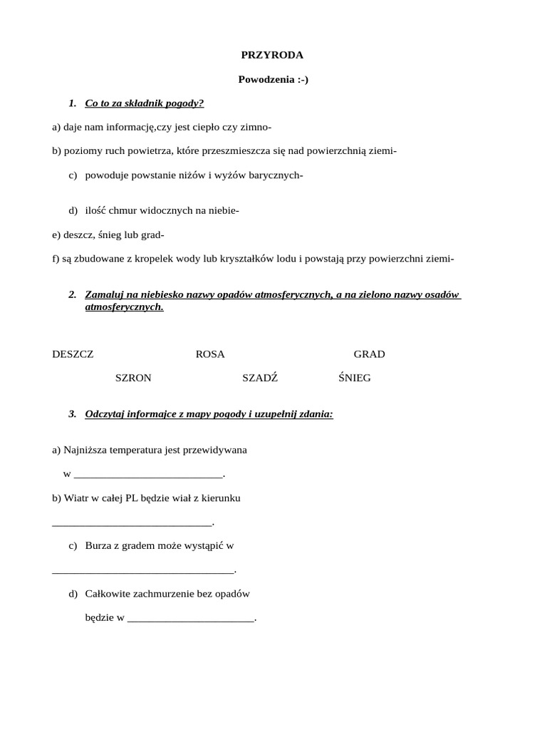 Przyroda Dział 2 | PDF