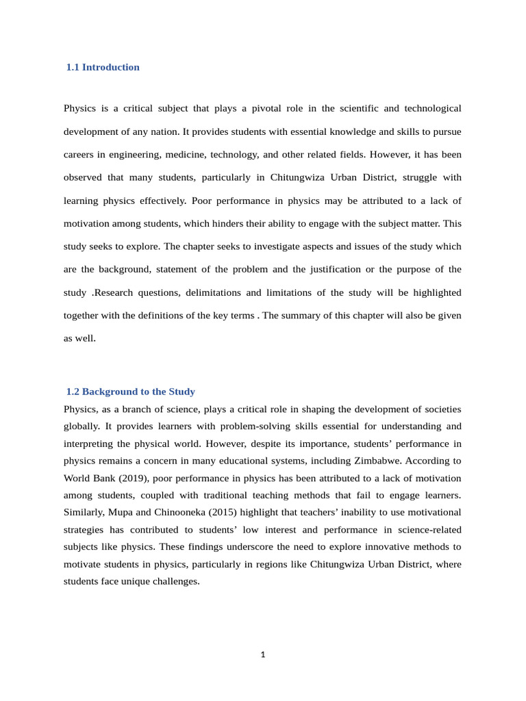 Physics Chapter 1 Ok | PDF | Motivational | Motivation