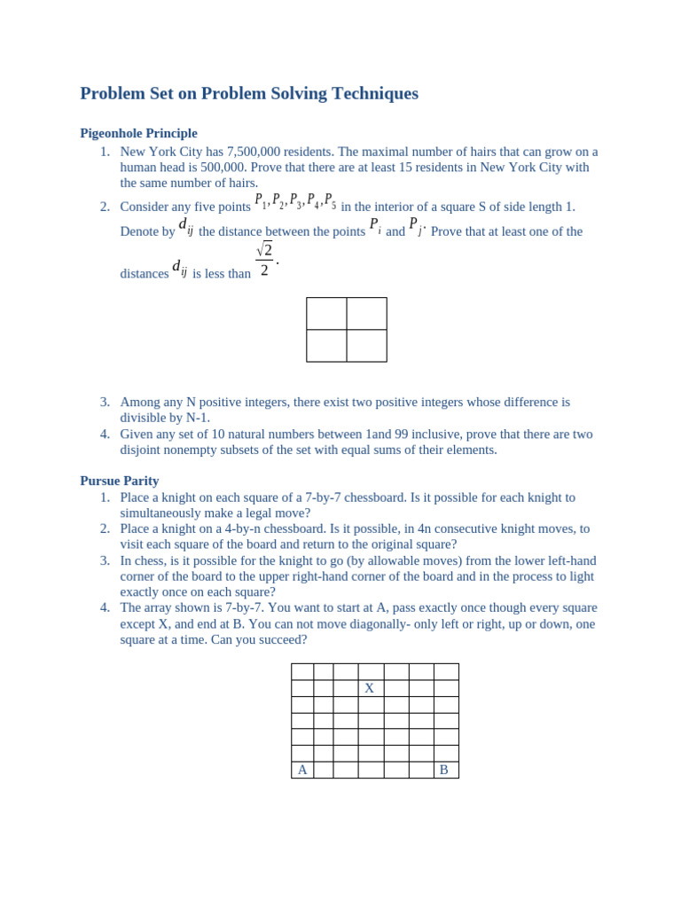 Problem Set On Problem Solving Techniques (Problem Set) | PDF ...