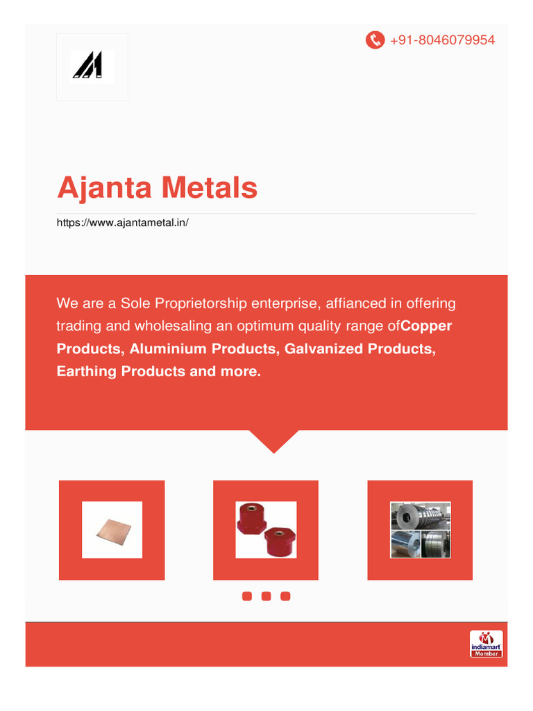 Earthing Materials Ajanta-Metals | PDF | Copper | Wire