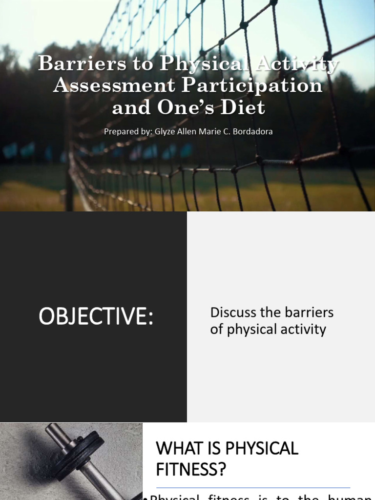 PE4 LESSON 1 - Barriers To Physical Activity Assessment Participation ...