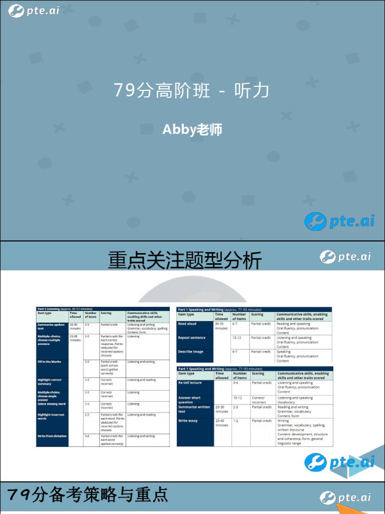 79分班听力周六课件 Abby | PDF