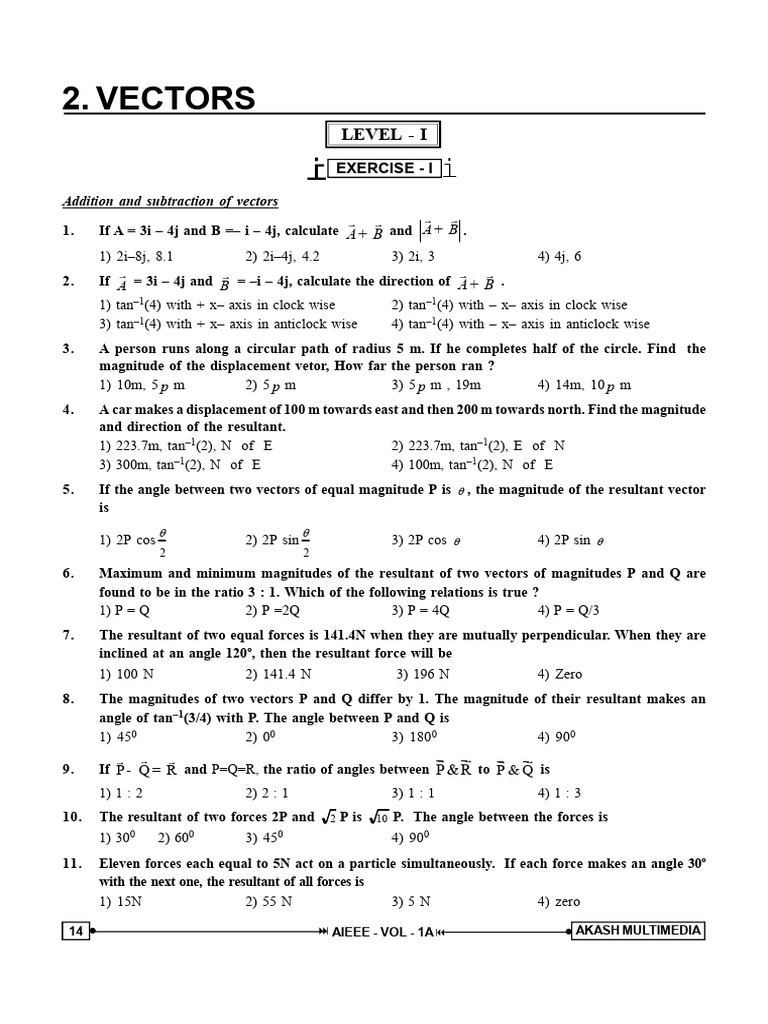 Vectors 1 Pdf Force Euclidean Vector