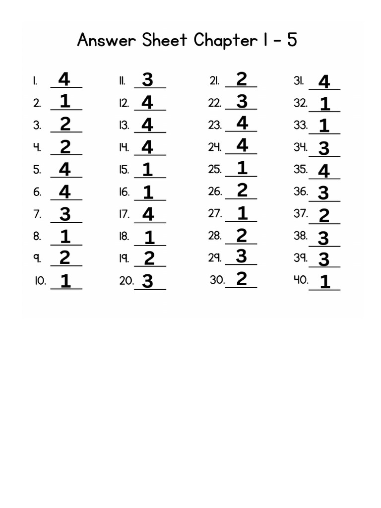 1-5 Answer Key - JPG | PDF