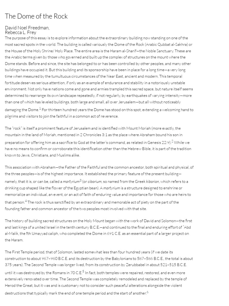 The Dome of the Rock | PDF | Temple In Jerusalem | Temple Mount