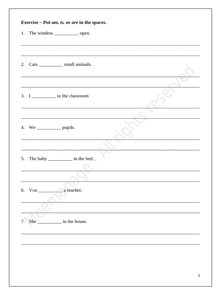 10. Am, is Are - 3 | PDF