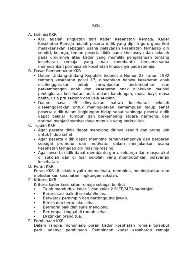 Laporan Kegiatan KKR | PDF