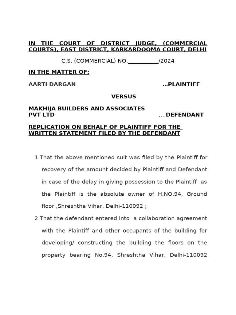 Replication of Arti Dargan | PDF | Affidavit | Justice