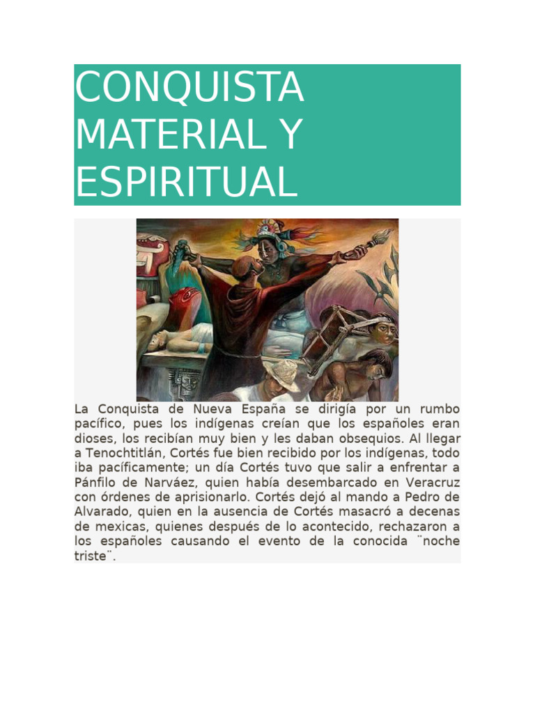 Conquista de Nueva España: Material y Espiritual | PDF