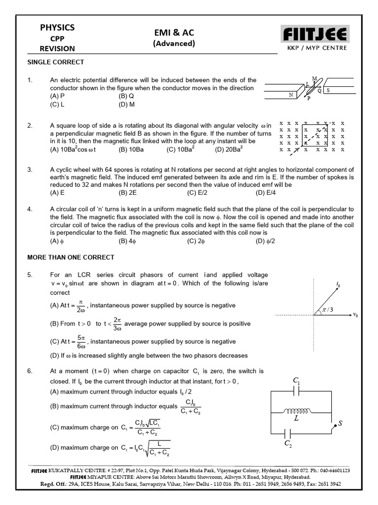 SR Physics Revision_EMI & AC_Advanced_CPP | PDF | Inductor | Quantity