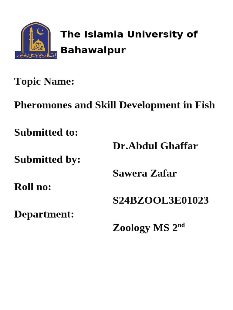 assignment | PDF | Pheromone | Fish