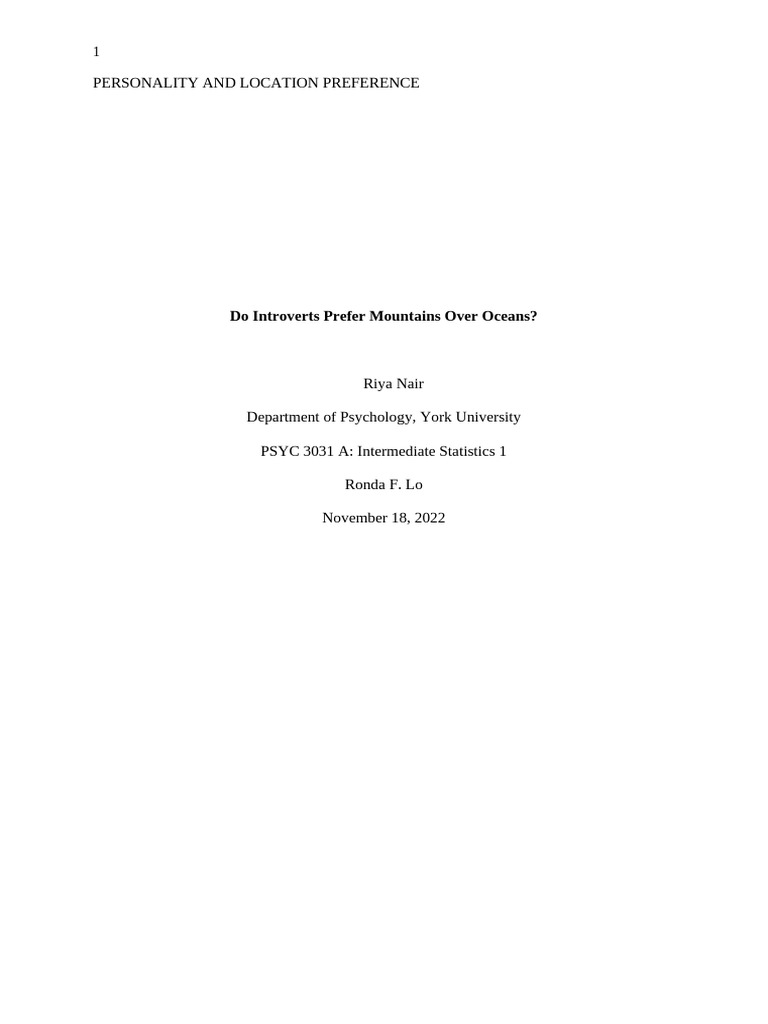 Data Report 2 Manuscript | PDF | Extraversion And Introversion | Psychology