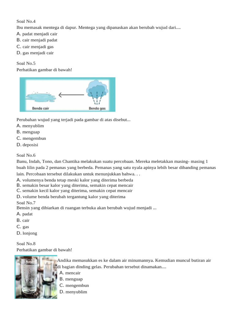diaryguru.com-Soal IPAS Kelas 4 Bagaimana Wujud Benda Berubah | PDF