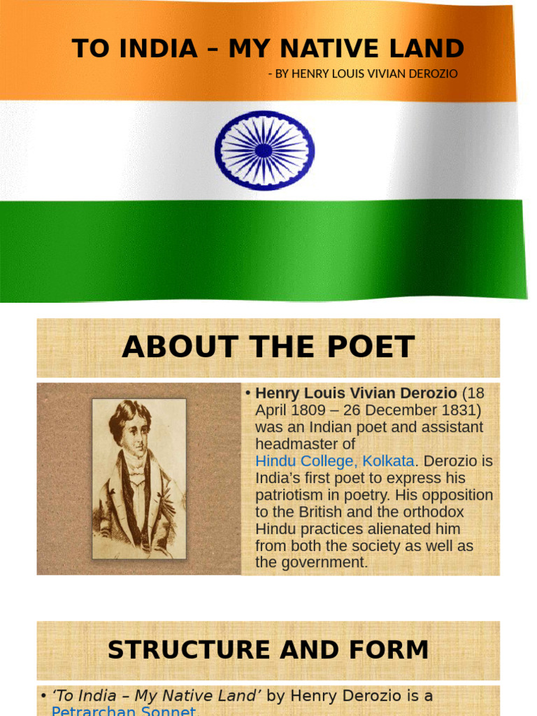 To India - My Native Land | PDF | Poetry | Stanzaic Form