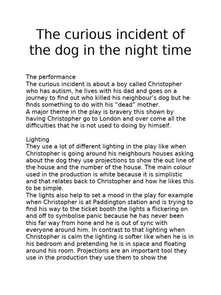 The Curious Incident of The Dog in The Night Time | PDF