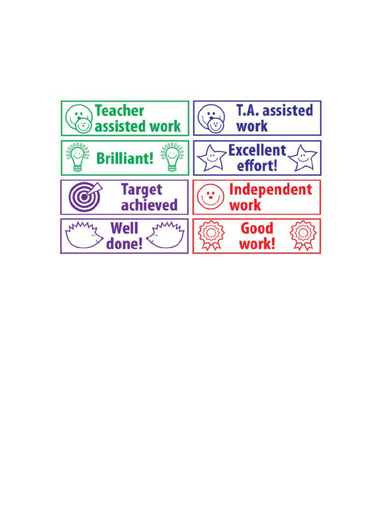 target objectives stamps for school | PDF
