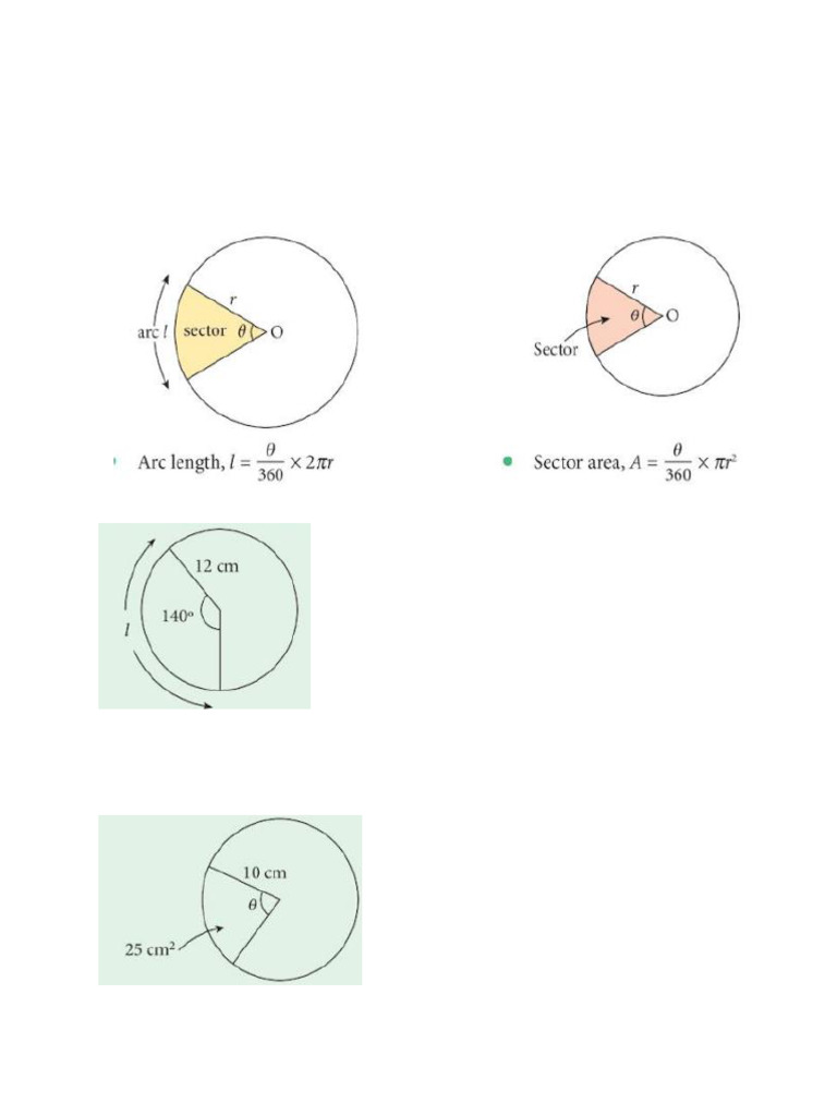 Arc Length and Sector Area Practice | PDF