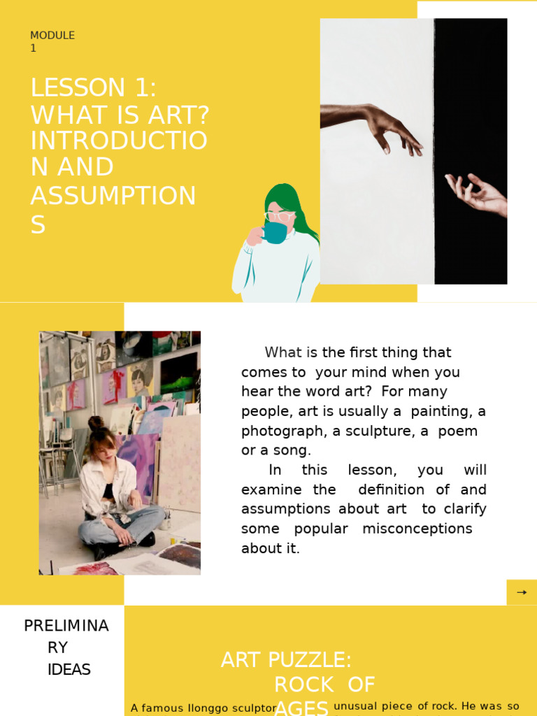 Lesson 1 - What Is Art - Introduction and Assumptions | PDF | Liberal Arts Education | The Arts
