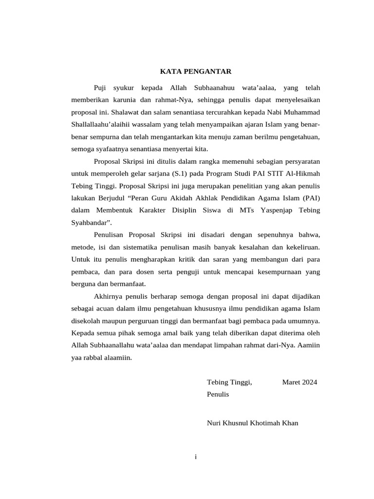 Kata Pengantar Sempro | PDF