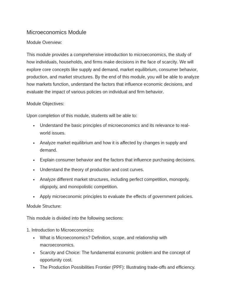 MICROECONOMICS | PDF | Microeconomics | Supply And Demand