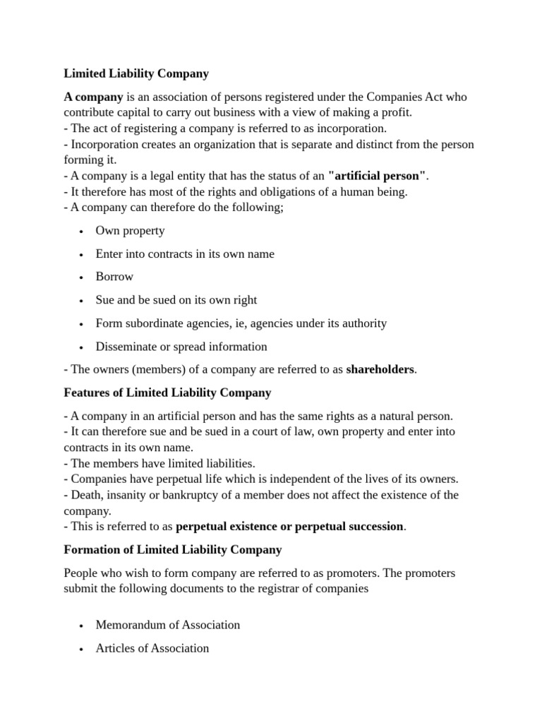 Understanding Limited Liability Companies | PDF | Corporations ...