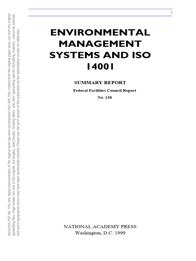 Environmental Management Systems and ISO 14001 Fed... | PDF ...