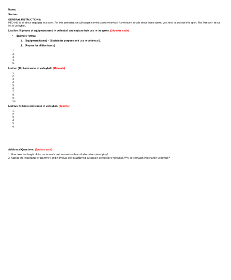 Lesson 2 - Check Activity-1 | PDF | Volleyball