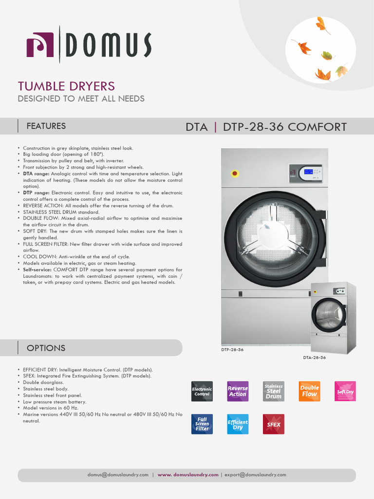 LG L7 Tumble Dryer Specifications | PDF | Watt | Steam