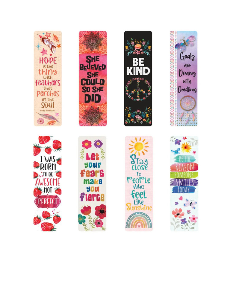 Inspirational Bookmarks For Students | PDF