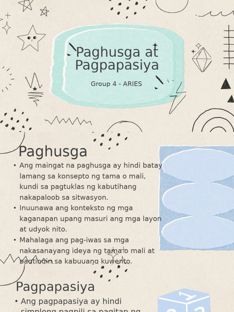 Paghusga at Pagpapasiya G4 ESP Railey and Friends | PDF