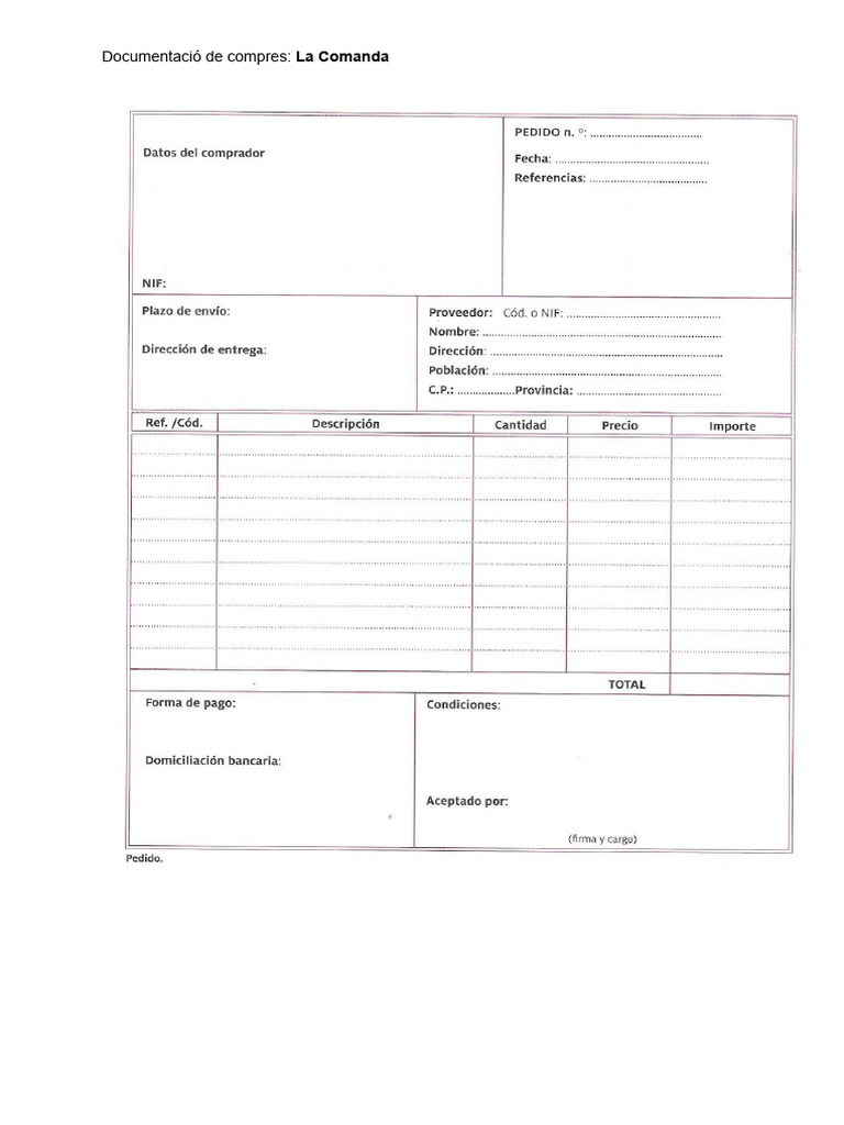 La comanda doc | PDF