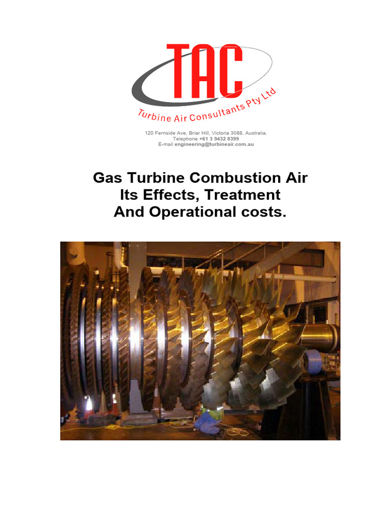Gas Turbine Combustion Air Its Effects Treatment and Operational Costs ...