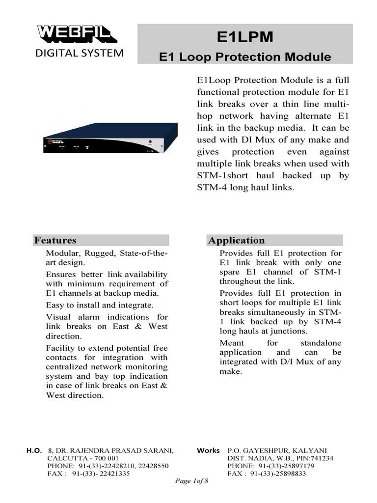 E1 Loop Protection Module Overview | PDF | Electronics | Computer ...