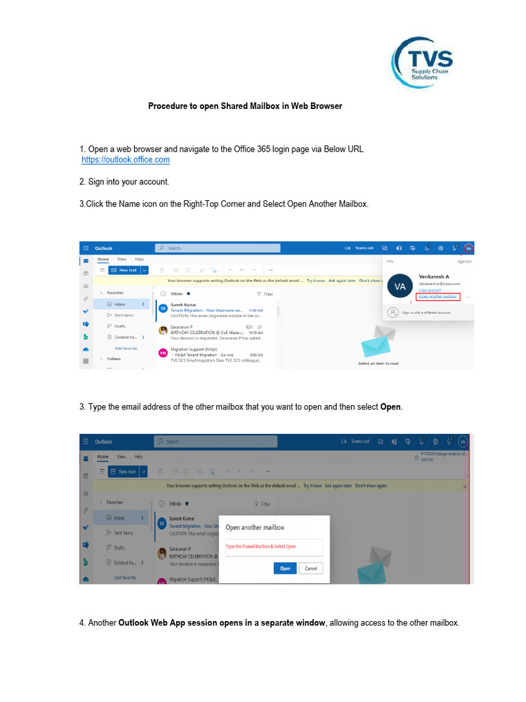 Accessing Shared Mailbox in OWA | PDF