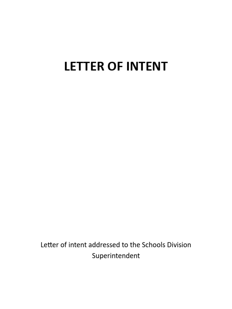 Letter of Intent and Document Checklist | PDF