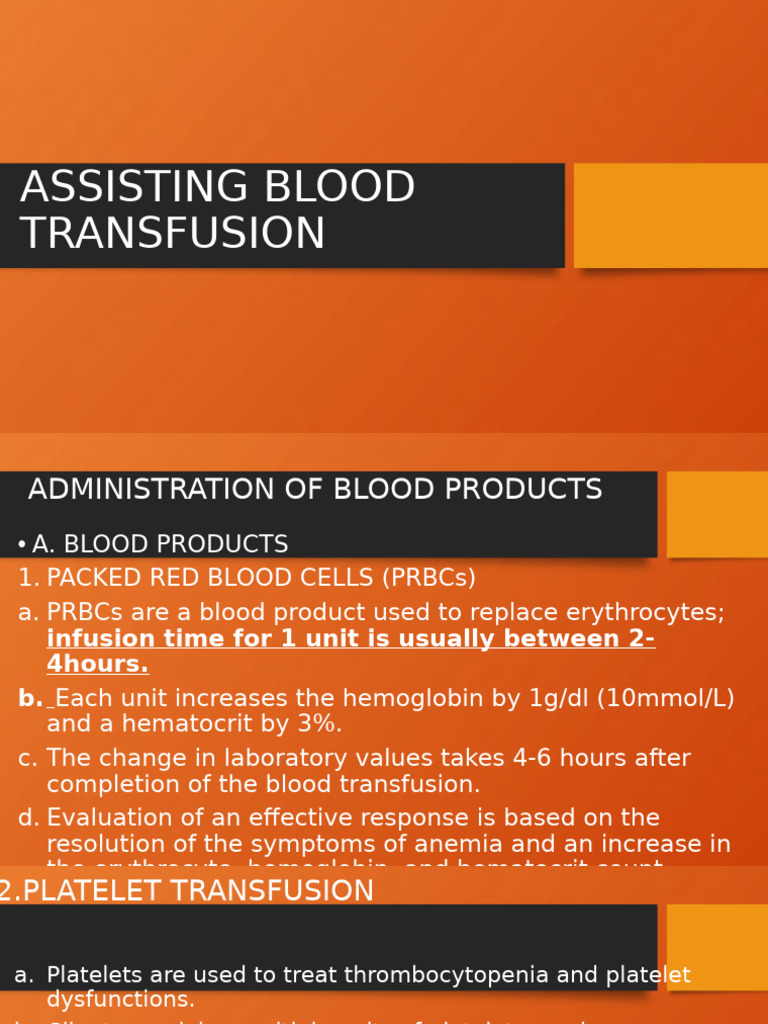 Blood Transfusion Administration Guide | PDF | Blood Transfusion ...