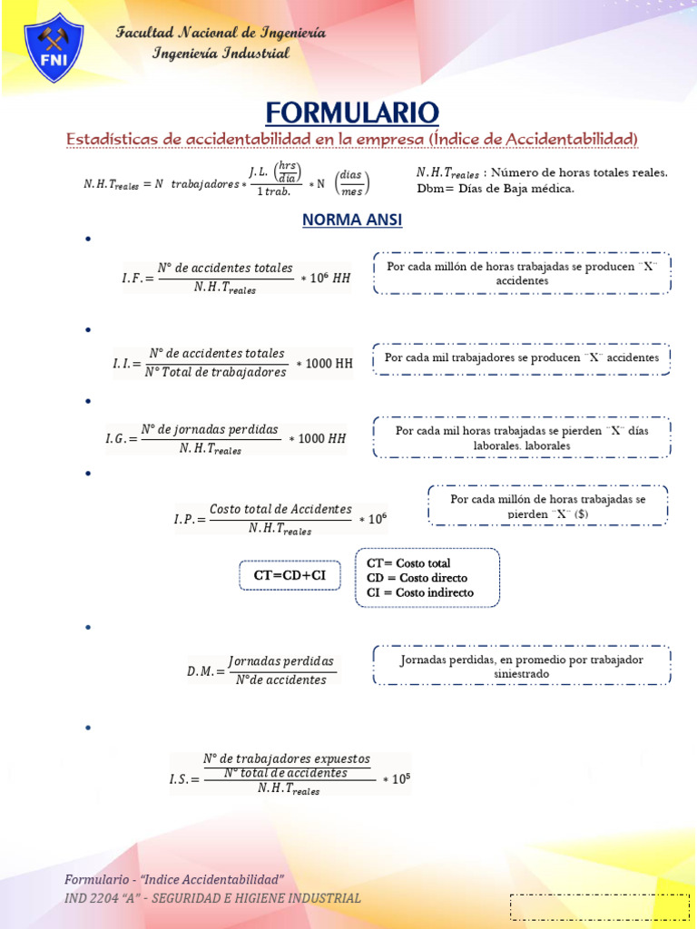 Índices de Accidentabilidad Industrial | PDF | Tiempo de trabajo | Labor
