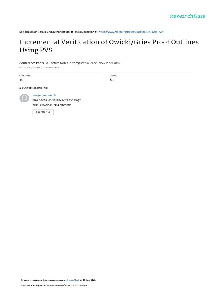 Incremental Verification of OwickiGries Proof Outl | PDF | Formal Verification | Mathematical Proof