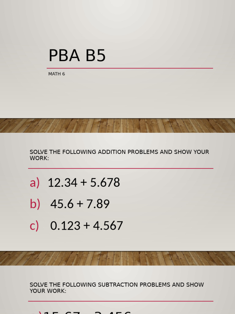 Pba B5 Math 6 | PDF