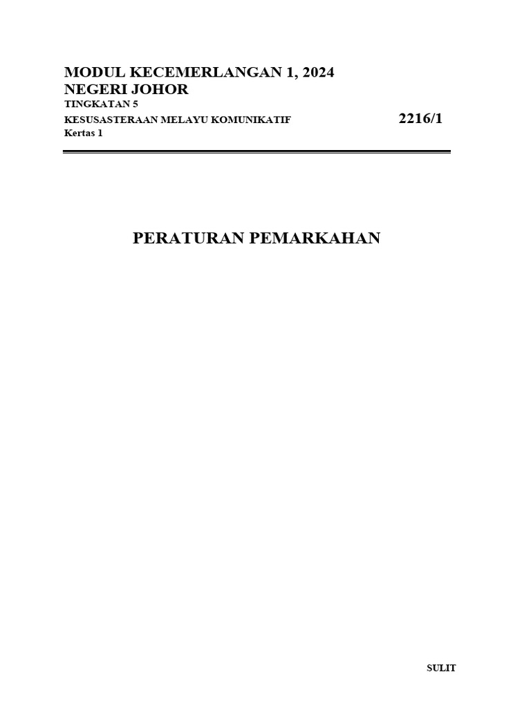 Johor Skema Modul Kecemerlangan T5 KMK 2024 | PDF