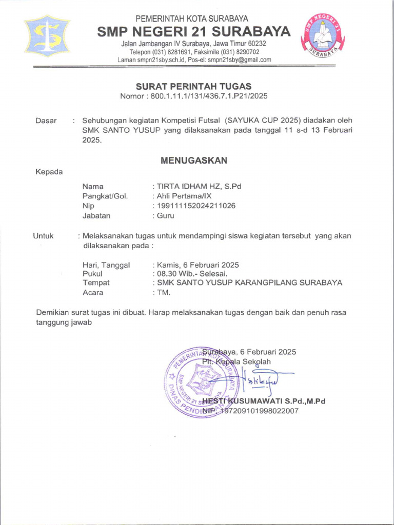 SPT Pak Tirta SMK Santo Yusup | PDF