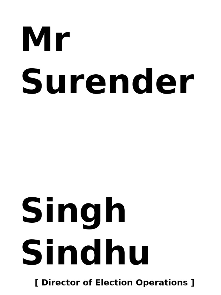 MR Surender Singh Sindhu | PDF
