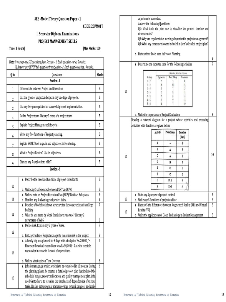 PMS 2024-25 Model QP - Deemech | PDF