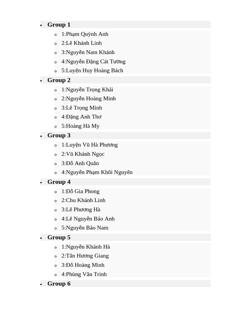 8B2 - Danh Sách Chia Nhóm Báo Cáo Sản Phẩm Đọc | PDF