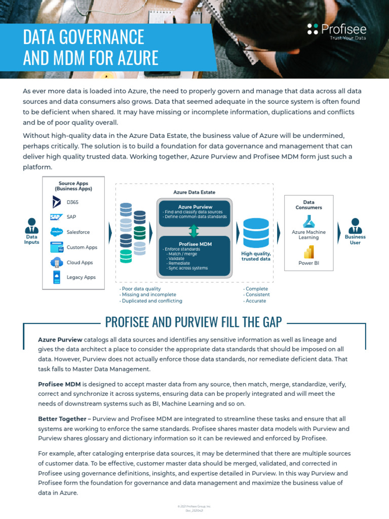 Profisee - Data Governance and MDM For Azure | PDF | Microsoft Azure | Cloud Computing