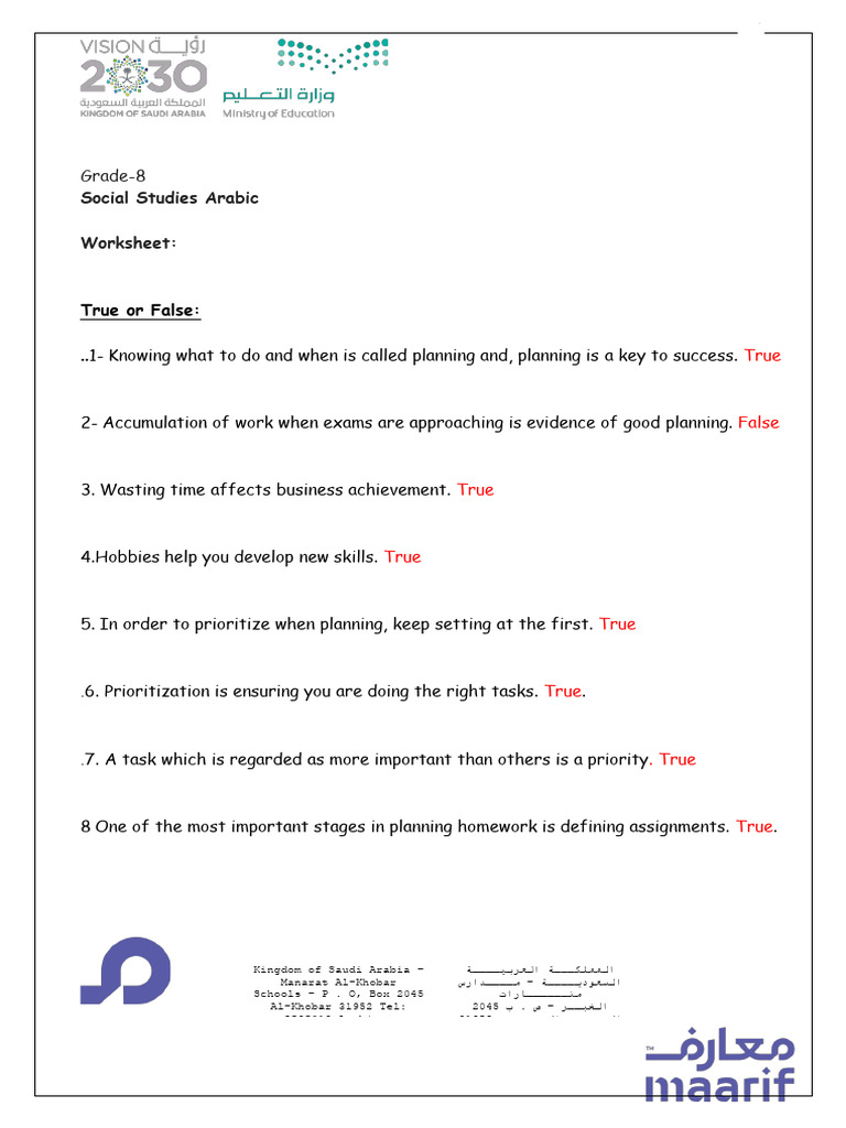 Ssa Grade 8 English | PDF | Time Management | Professional Skills